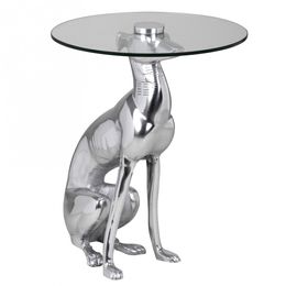 Wohnling WL1.628 Design Deko Beistelltisch "Dog" aus Aluminium Silber