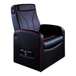 X Rocker Shift Luxe Junior 2.1 Ottoman Gaming-Sessel mit Stereo-Lautsprechersystem und Subwoofer - schwarz/rot