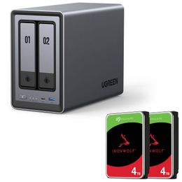 UGREEN NASync DXP2800 NAS System 2-Bay + SEAGATE Festplatte 8 TB (2 x 4 TB)