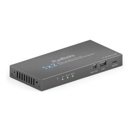 PureTools - 1x2 HDMI2.1 Splitter - 48Gbps - 8K (60Hz 4:2:0) 12 bit, Audio De-Embedding und Signal Management