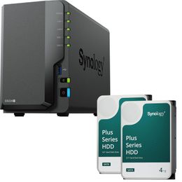 Synology DiskStation DS224+ 2 Einsch&uuml;be NAS-Server Leergeh&auml;use + 8 TB Synology Plus 3.5" SATA HDD Festplatte (2x4TB)