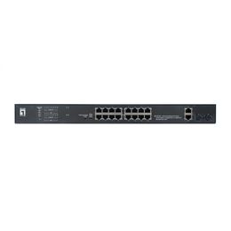 Levelone Switch 20 Fast Ethernet-Ports mit 16 PoE-Ports 270W 2 Gigabit-Ports, 2 Gigabit SFP (FGP-2031)