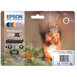 Epson Original 378XL Eichh&ouml;rnchen Druckerpatronen 6er Multipack schwarz, cyan, cyan hell, magenta, magenta hell, gelb