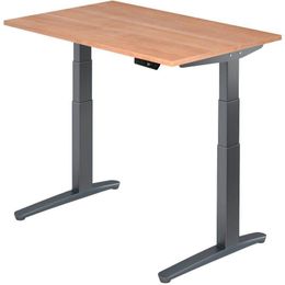 Hammerbacher VXBHM12/N/GG elektrisch h&ouml;henverstellbarer Schreibtisch 65,0 - 130,0 cm - elektrisch nussbaum / grafit
