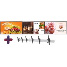 Samsung Menuboard 3x QM55C Smart Signage Display 139 cm 55 Zoll + Neomounts NMPRO-WMB3 dreifach Wandhalterung