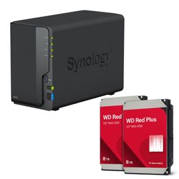 Synology DiskStation DS223 2 Einsch&uuml;be NAS-Server Leergeh&auml;use + 16TB WD Red Plus SATA 3.5" HDD Festplatten (2x 8TB)