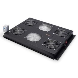 Digitus Dachl&uuml;ftermodule f&uuml;r 19" Unique Schr&auml;nke 4 L&uuml;fter RAL9005 schwarz