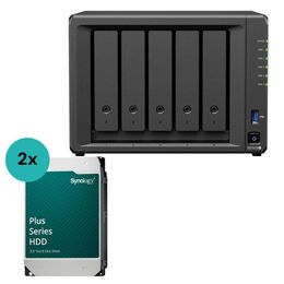 Synology DiskStation DS1525+ 5 Einsch&uuml;be NAS-Server Leergeh&auml;use (DS1525+) + 2x Synology Plus 3.5" SATA 6Gb/s Festplatte 16 TB
