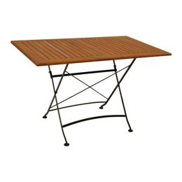 DEGAMO Klapptisch Hofgarten 70x120cm, Flachstahl schwarz + Eukaylptus, FSC&reg;-zertifiziert