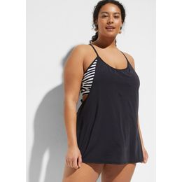 bonprix Long-Tankini (2-tlg. Set) im Lagenlook, schwarz