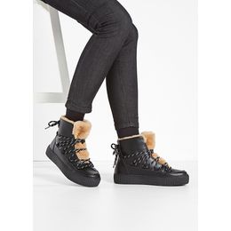 bonprix High-Top-Sneaker mit Plateau-Sohle, schwarz, Vegan