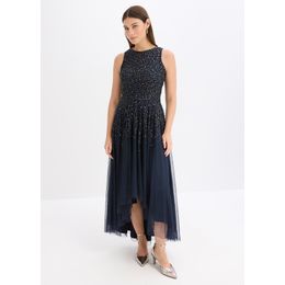 bonprix Vokuhila-Kleid mit Pailettenstickerei, blau