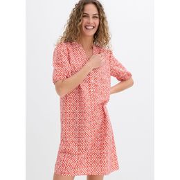 bonprix Tunika-Kleid aus flie&szlig;ender Viskose, rot, Viskose