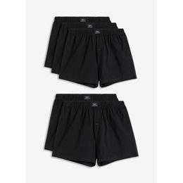 bonprix Lockere Jersey Boxershorts aus Baumwolle (5er Pack), schwarz, mit Baumwolle