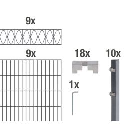 Doppelstabmattenzaun Alberts "Eleganz", grau (anthrazit), H:100cm, Stahl, Zaunelemente, anthrazit, H&ouml;he: 100-160cm, Gesamtl&auml;nge: 10-20m, zum Einbetonieren