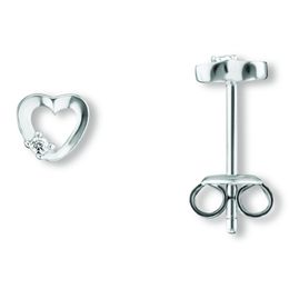 Paar Ohrh&auml;nger ONE ELEMENT "Zirkonia Herz Ohrringe Ohrstecker aus 925 Silber", silber, Ohrringe, Damen, Damen, Silber 925 (Sterlingsilber), Zart & emotional &ndash; ein Geschenk, das von Herzen kommt