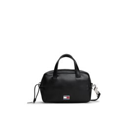 Tommy Jeans Damen Umh&auml;ngetasche "TJW CITY TRUNK CROSSOVER"schwarz, Lederimitat, Taschen, Damen Tragetasche, Schultertasche mit Herzchen-Applikation