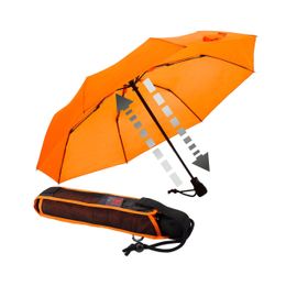 Taschenregenschirm Euroschirm "light trek automatic", Damen, orange, Bezug: 100% Polyester, uni, Regenschirme, kompakte Gr&ouml;&szlig;e, mit Automatik und integriertem Kompass im Griff