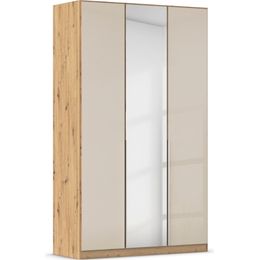 Dreht&uuml;renschrank OTTO HOME "Kleiderschrank Kleiderschr&auml;nke Schrank Garderobe AGORDO mit Glasfront", beige (eiche artisan, glas beige (champagner)), B:136cm H:229cm T:54cm, Holzwerkstoff, Schr&auml;nke, Dreht&uuml;renschrank, durchdachte Innenausstattung, in 7 Breiten und 2 H&ouml;hen MADE IN GERMANY