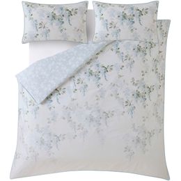 Wendebettw&auml;sche Laura Ashley "Mirabelle", pale seaspray, B/L: 200cm x 200cm, 1 Stk., 2 Stk., Satin, B/L: 50cm x 75cm & 50cm x 75cm, 3 tlg., Satin, Obermaterial: 100% Baumwolle, Bettw&auml;sche, Wendebettw&auml;sche, mit floralem Muster, inkl 2 Kissenbez&uuml;ge
