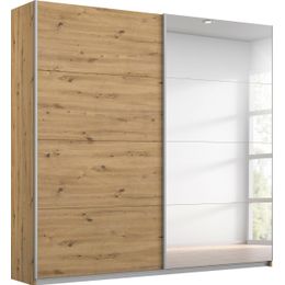 Schwebet&uuml;renschrank OTTO HOME "Kleiderschrank Schrank Garderobe Schlafzimmerschrank THANOS", eiche artisan mit spiegel, B:181cm H:210cm T:62cm, Holzwerkstoff, Schr&auml;nke, Schwebet&uuml;renschrank, Optional mit Spiegel, Metall-Griffleisten alufarben MADE IN GERMANY, Topseller