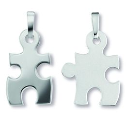 Kette mit Anh&auml;nger ONE ELEMENT "Schmuckset - Set mit Halskette Puzzle Anh&auml;nger aus 925 Silber", silber, Halsketten, Damen, Silber 925 (Sterlingsilber), Symbolische Note &ndash; harmonisch gestaltet mit Liebe zum Detail