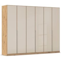 Dreht&uuml;renschrank OTTO HOME "Kleiderschrank Kleiderschr&auml;nke Schrank Garderobe AGORDO mit Glasfront", beige (eiche artisan, glas beige (champagner)), B:271cm H:210cm T:54cm, Holzwerkstoff, Schr&auml;nke, Dreht&uuml;renschrank, durchdachte Innenausstattung, in 7 Breiten und 2 H&ouml;hen MADE IN GERMANY, Topseller