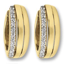 Paar Creolen ONE ELEMENT "Zirkonia Ohrringe Creolen aus 333 Gelbgold", gold, Ohrringe, Damen, Damen,mit Zirkonia, Gelbgold 333 Gold, Gelbgold 333, Gold, Ausdruck von Individualit&auml;t &ndash; dezent, bedeutungsvoll, nah am Herzen