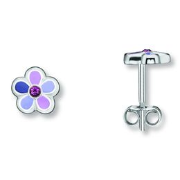 Paar Ohrh&auml;nger ONE ELEMENT "Zirkonia Blume Ohrringe Ohrstecker aus 925 Silber", silber, Ohrringe, Jungen, Kinder, Silber 925 (Sterlingsilber), Ausdruck von Individualit&auml;t &ndash; dezent, bedeutungsvoll, nah am Herzen