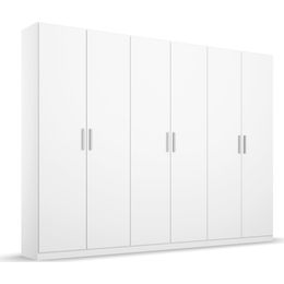 Dreht&uuml;renschrank Rauch "Kleiderschrank Schrank Garderobe KOLUNA mit Dekor-Front", wei&szlig; (alpinwei&szlig;), B:271cm H:210cm T:54cm, Holzwerkstoff, Schr&auml;nke, Dreht&uuml;renschrank, inkl. 2 Innenschubladen sowie extra Einlegeb&ouml;den MADE IN GERMANY