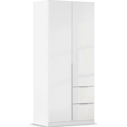 Dreht&uuml;renschrank OTTO HOME "Kleiderschrank Schrank Garderobe AGORDO mit Dekor- oder Hochglanzfront", wei&szlig; (alpinwei&szlig;, hochglanz wei&szlig;), B:91cm H:210cm T:54cm, Holzwerkstoff, Schr&auml;nke, Dreht&uuml;renschrank, mit Au&szlig;enschubk&auml;sten, in 7 Breiten und 2 H&ouml;hen MADE IN GERMANY, Topseller