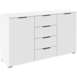Kombikommode OTTO HOME "Sideboard Schubladenkommode AGORDO mit Dekor- oder Hochglanzfront", alpinwei&szlig;, B:120cm H:81cm T:42cm, Holzwerkstoff, Sideboards, Kombikommode, vier gro&szlig;e Schubladen, mit insgesamt 4 Einlegeb&ouml;den MADE IN GERMANY