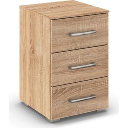Nachtkommode Rauch, B:40cm H:61cm T:42cmeiche sonoma, Holzwerkstoff, Sideboards, "Gamma", mit 3 ger&auml;umigen Schubladen MADE IN GERMANY
