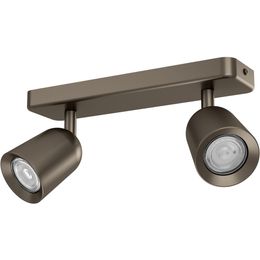 Eglo Deckenspot "CAMALDOLI Spotlampe - Stahl - GU10 - 2X10W - IP20", bronze dunkel, 2, H: 11,5cm, 1 Stk., Leuchten, Wandleuchte, Wandspot, schwenkbar, Strahler, L30 x B4,5 x H11,5 cm, Deckenspot