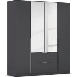 Dreht&uuml;renschrank OTTO HOME "Kleiderschrank Schrank Garderobe AGORDO mit Dekor- oder Hochglanzfront", grau (graumetallic), B:181cm H:210cm T:54cm, Holzwerkstoff, Schr&auml;nke, Dreht&uuml;renschrank, mit Au&szlig;enschubk&auml;sten, in 7 Breiten und 2 H&ouml;hen MADE IN GERMANY