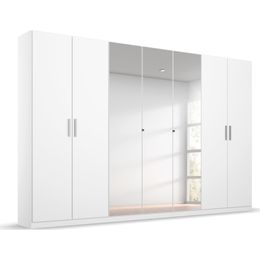 Dreht&uuml;renschrank Rauch "Kleiderschrank Schrank Garderobe Ankleide KOLUNA mit Dekor-Front", wei&szlig; (alpinwei&szlig;), B:315cm H:229cm T:54cm, Holzwerkstoff, Schr&auml;nke, Dreht&uuml;renschrank, mit Spiegel, inkl. 2 Innenschubladen sowie extra B&ouml;den