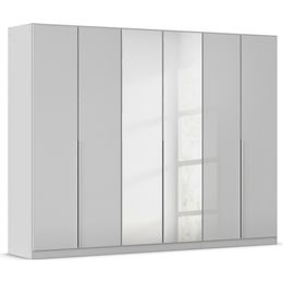 Dreht&uuml;renschrank OTTO HOME "Kleiderschrank Kleiderschr&auml;nke Schrank Garderobe AGORDO mit Glasfront", grau (seidengrau, glas seidengrau), B:271cm H:210cm T:54cm, Holzwerkstoff, Schr&auml;nke, Dreht&uuml;renschrank, durchdachte Innenausstattung, in 7 Breiten und 2 H&ouml;hen MADE IN GERMANY