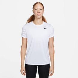 Trainingsshirt Nike "W NK DF RLGD SS TEE", Damen, Gr. XXL, wei&szlig; (wei&szlig;, schwarz), Obermaterial: 100% Polyester, normal, Shirts, f&uuml;r Erwachsene, sportlicher Stil, Kurzarm, schnell trocknend