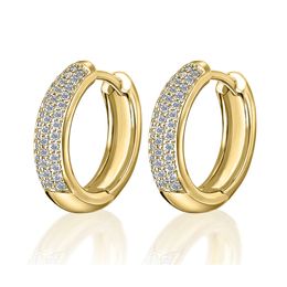 Paar Creolen ONE ELEMENT "0.25 ct Diamant Brillant Ohrringe Creolen aus 585 Gelbgold", gold, Ohrringe, Damen, Damen, 0,25 mit Diamant, Diamanten Gelbgold 585 Gold, Diamanten, Gelbgold 585, Gold, Klassische Eleganz &ndash; veredelt mit funkelndem Diamantbesatz