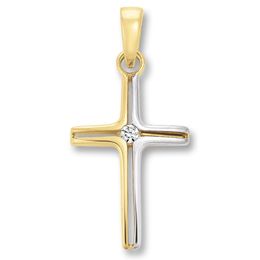 Kettenanh&auml;nger ONE ELEMENT "Zirkonia Kreuz Anh&auml;nger aus 333 Gelbgold", gold, Schmuckanh&auml;nger, Damen, Gelbgold 333 Gold, Gelbgold 333, Gold, Kettenanh&auml;nger, Fein gefertigt &ndash; ein Zeichen mit besonderer Bedeutung