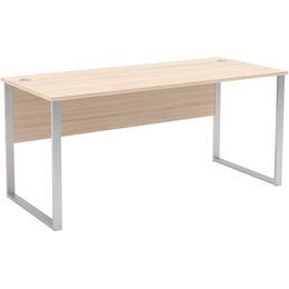 Schreibtisch Innostyle "Schreibtisch Santorin, 170/77/73 cm ( B/H/T)", riva eiche, silber matt, riva eiche, B:170cm H:77cm T:73cm, Tische, Schreibtisch, Tischplatten: kratzfest und wasserfest