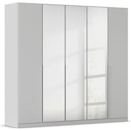 Dreht&uuml;renschrank OTTO HOME "Kleiderschrank Schrank Garderobe AGORDO mit Dekor- oder Hochglanzfront", grau (seidengrau), B:226cm H:210cm T:54cm, Holzwerkstoff, Schr&auml;nke, Dreht&uuml;renschrank, durchdachte Innenausstattung, in 7 Breiten und 2 H&ouml;hen MADE IN GERMANY, Topseller