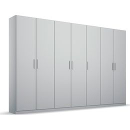 Dreht&uuml;renschrank Rauch "Kleiderschrank Schrank Garderobe KOLUNA mit Dekor-Front", grau (seidengrau), B:315cm H:210cm T:54cm, Holzwerkstoff, Schr&auml;nke, Dreht&uuml;renschrank, inkl. 2 Innenschubladen sowie extra Einlegeb&ouml;den MADE IN GERMANY