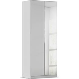 Dreht&uuml;renschrank OTTO HOME "Kleiderschrank Kleiderschr&auml;nke Schrank Garderobe AGORDO mit Glasfront", grau (seidengrau, glas seidengrau), B:91cm H:229cm T:54cm, Holzwerkstoff, Schr&auml;nke, Dreht&uuml;renschrank, durchdachte Innenausstattung, in 7 Breiten und 2 H&ouml;hen MADE IN GERMANY