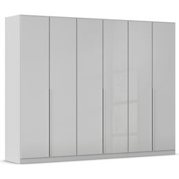 Dreht&uuml;renschrank OTTO HOME "Kleiderschrank Kleiderschr&auml;nke Schrank Garderobe AGORDO mit Glasfront", grau (seidengrau, glas seidengrau), B:271cm H:210cm T:54cm, Holzwerkstoff, Schr&auml;nke, Dreht&uuml;renschrank, durchdachte Innenausstattung, in 7 Breiten und 2 H&ouml;hen MADE IN GERMANY, Topseller