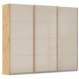 Schwebet&uuml;renschrank OTTO HOME "Kleiderschrank Schrank Garderobe AGORDO mit Glasfront", beige (eiche artisan, glas beige (champagner)), B:271cm H:229cm T:62cm, Holzwerkstoff, Schr&auml;nke, Schwebet&uuml;renschrank, durchdachte Innenausstattung, in 4 Breiten und 2 H&ouml;hen MADE IN GERMANY