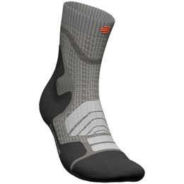 Sportsocken Bauerfeind "Outdoor Merino Mid Cut Socks, Women", Damen, Gr. 39-42, grau (stone grau), Obermaterial: 57% Polyamid, 35% Wolle, 8% Elasthan, Socken Sportsocken, f&uuml;r Damen