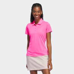 Poloshirt adidas Performance "W PERF SLD SS P", Damen, Gr. M, rosa (solar pink), Obermaterial: 100% Polyester, Shirts, mit Druckknopfverschluss, aus Polyester, leichtes Pikeematerial