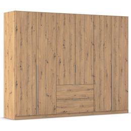 Dreht&uuml;renschrank OTTO HOME "Kleiderschrank Schrank Garderobe AGORDO mit Dekor- oder Hochglanzfront", braun (eiche artisan), B:271cm H:210cm T:54cm, Holzwerkstoff, Schr&auml;nke, Dreht&uuml;renschrank, mit Au&szlig;enschubk&auml;sten, in 7 Breiten und 2 H&ouml;hen MADE IN GERMANY, Topseller