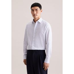 Businesshemd Seidensticker "Schwarze Rose", Herren, Gr. M (40), normale &Auml;rmell&auml;ngen, mittelblau, 100% Baumwolle, bedruckt, slim fit, 2-Knopf-Manschette, Hemden, Slim 1/1 Kentkragen Druck